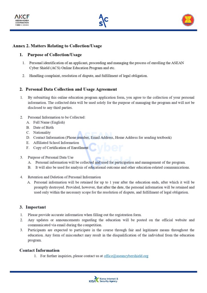 4th ASEAN Cyber Shield (ACS) Online Education Program – Posts and ...